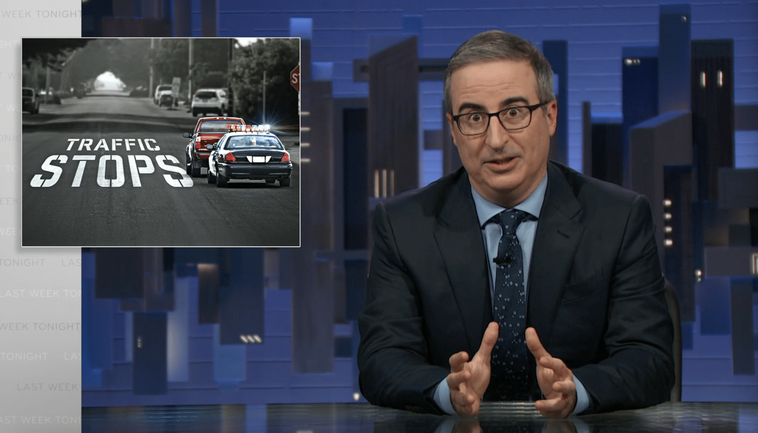 Last Week Tonight: S11, E25: 'Traffic Stops' - LateNighter