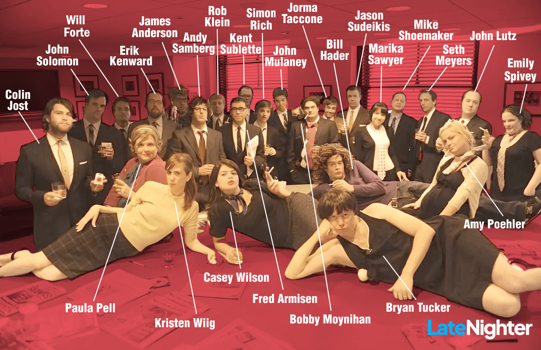 An Annotated Guide to SNL’s 2008 'Mad Men' Group Photo - LateNighter