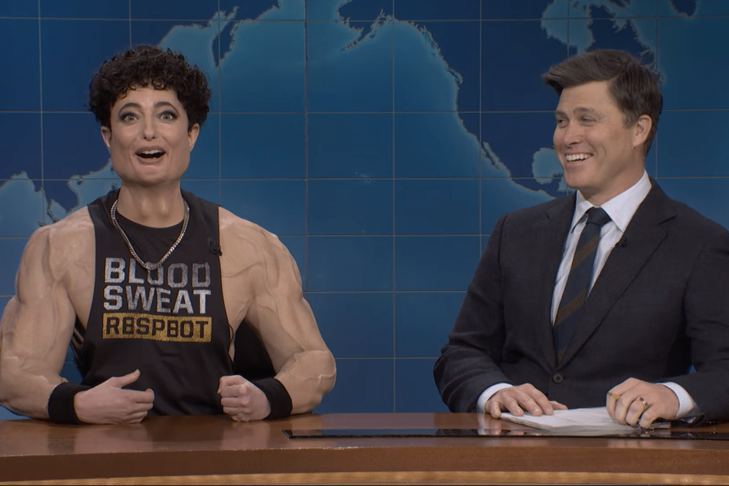 Sarah Sherman's a Framemogging Looksmaxxer in Cut SNL 'Update' Visit ...
