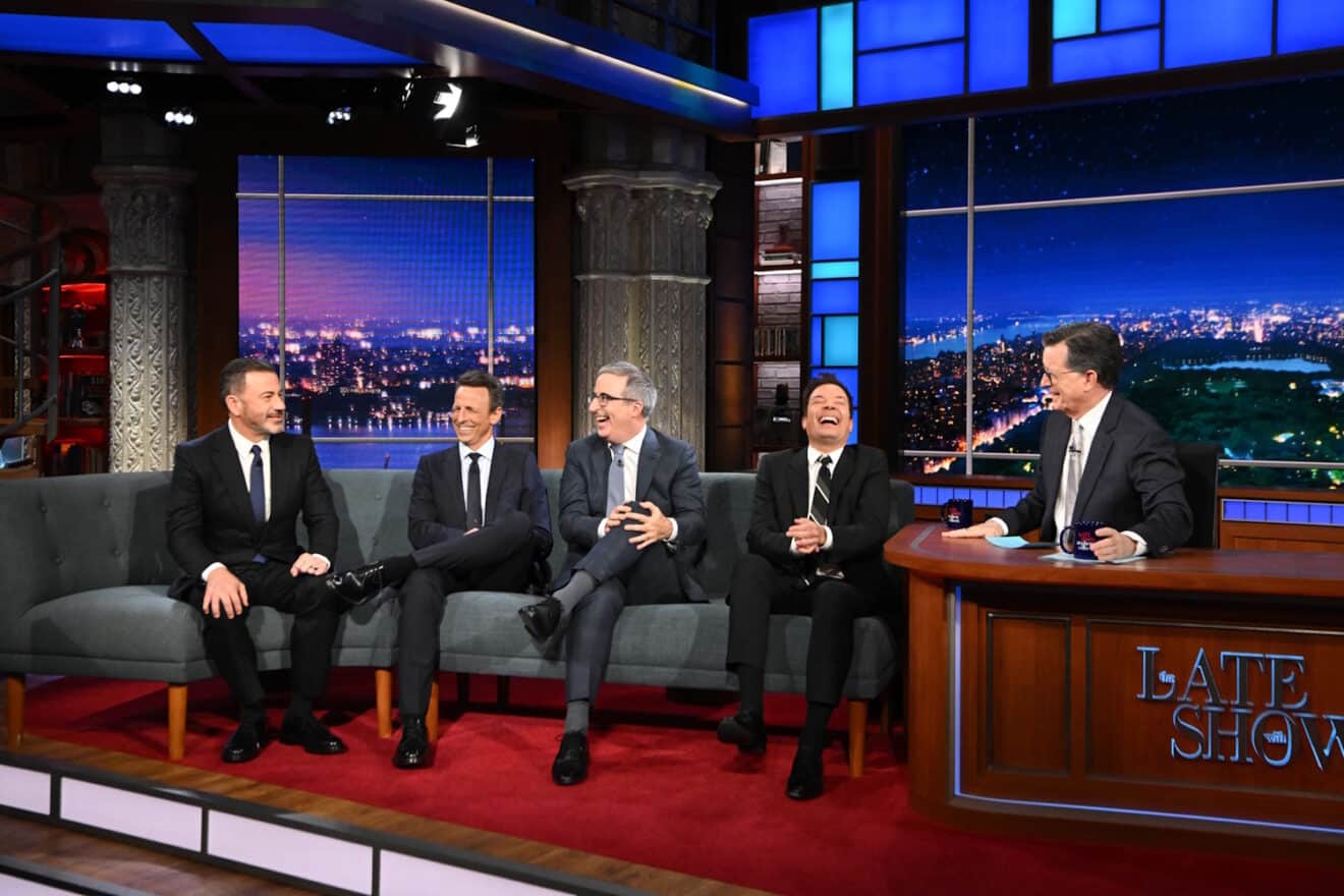 First Look Photos: Stephen Colbert Hosts 'Strike Force Five' Reunion ...