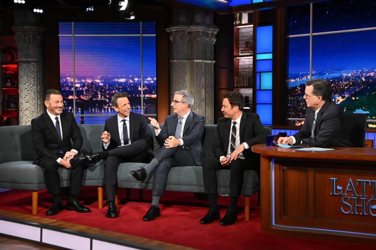 First Look Photos: Stephen Colbert Hosts 'Strike Force Five' Reunion ...