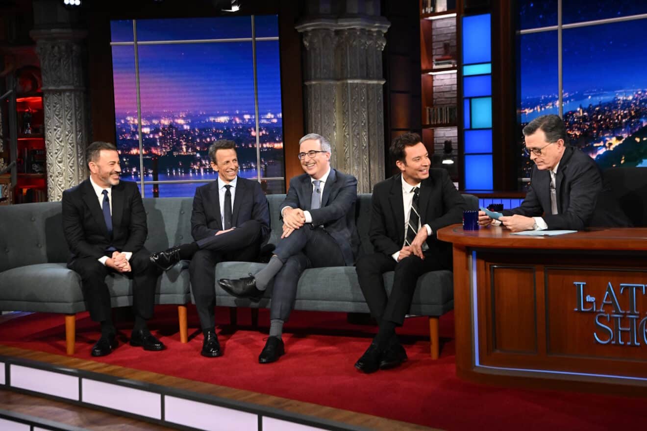 First Look Photos: Stephen Colbert Hosts 'Strike Force Five' Reunion ...